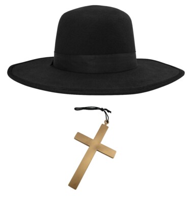 Adult Felt Plague Doctor Hat Padre Priest Spanish Amish Costume ...