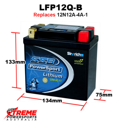 SSB 12V 290 CCA LFP12B-4 Benelli 898 TORNADO 2001-2005 Lithium Battery ...