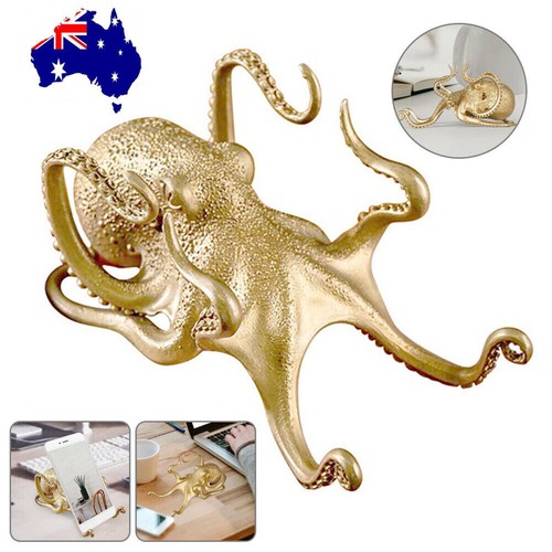 Creative Brass Octopus Stand For Computer Phone Pen Holder Ornaments ...