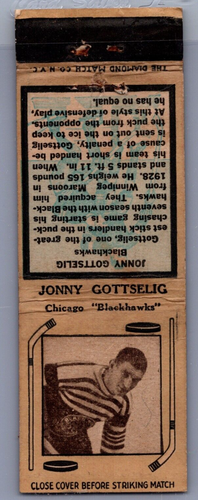 1935 Diamond Matchbook Yellow/Tan (U10) Jonny Gottselig - Chicago ...