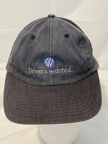 VINTAGE Volkswagen Hat Drivers Wanted Baseball Cap Long Bill Gray ...