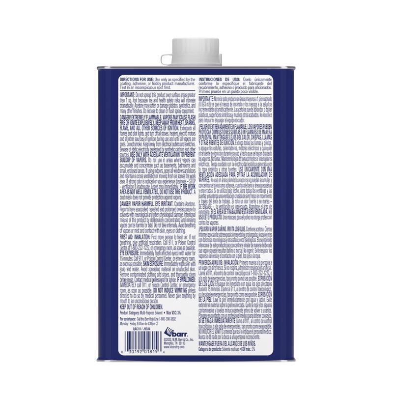 Klean Strip Acetone Solvent & Thinner 1 Qt. Fast-acting Cleans Project ...