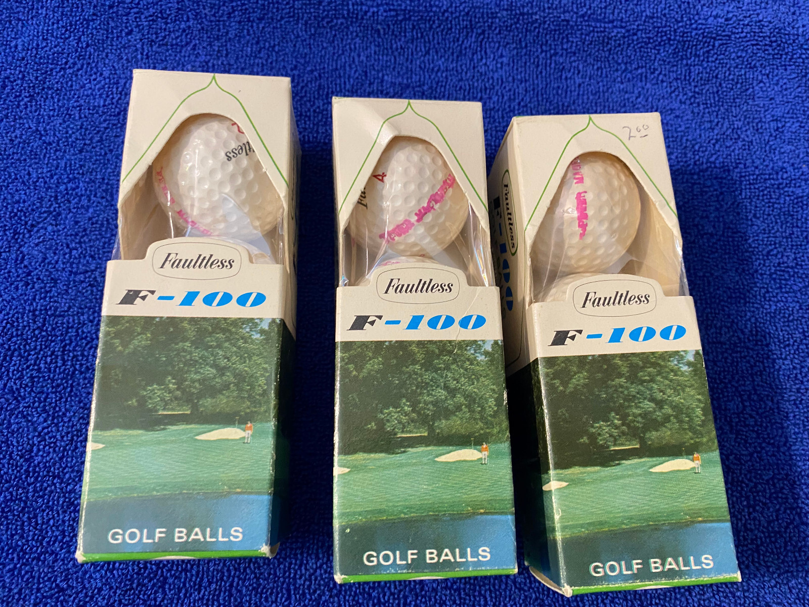 A9710 9 Vintage Faultless F-100 Championship Golf Balls Unused 1962 3 ...