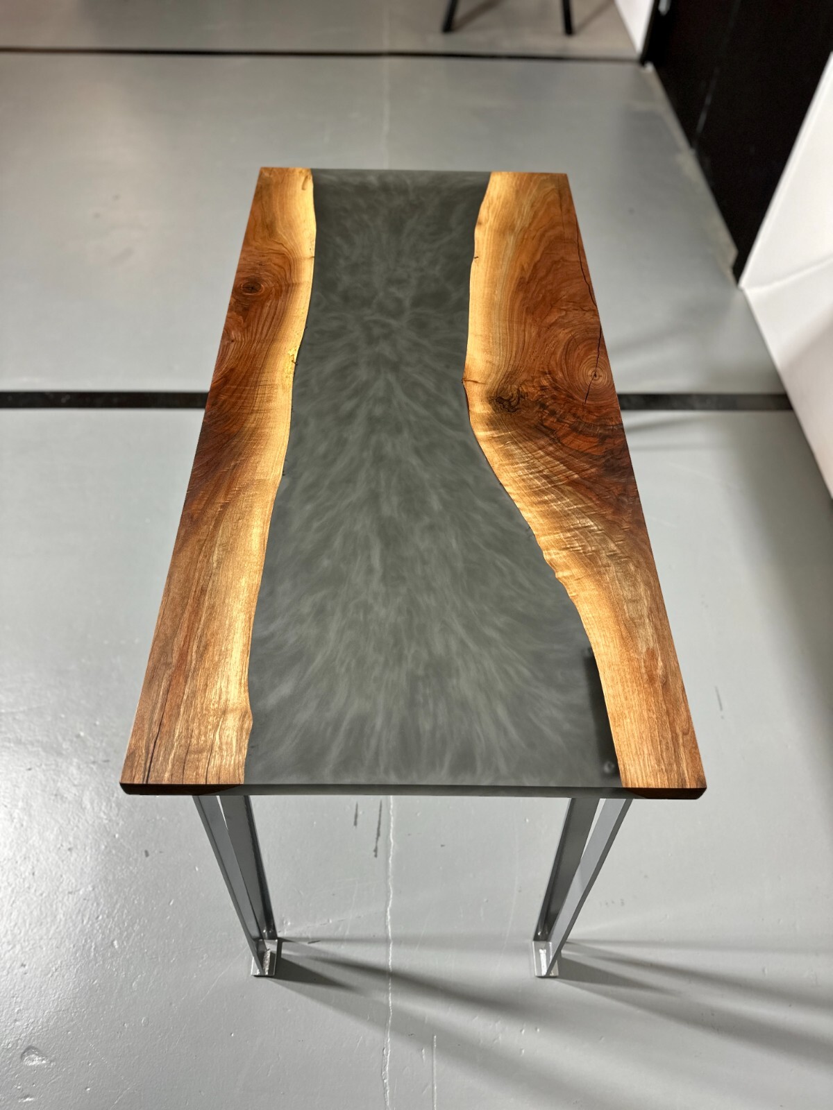 One of a kind sleek and stylish Black Walnut and Epoxy Resin computer ...