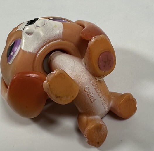 Littlest Pet Shop Orange/White BEAGLE Purple Eyes - 2004 LPS #301 | eBay