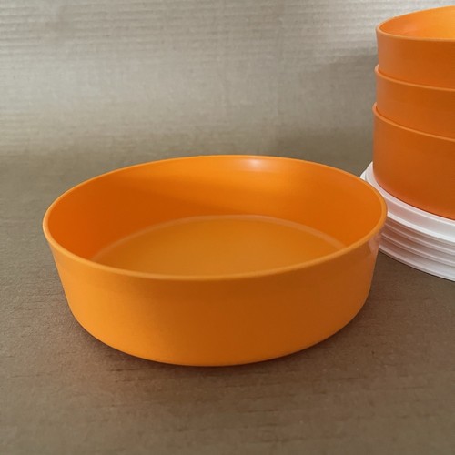 Tupperware Big Wonders Bowl Large Cereal Snack Salad Set of 4 Orange ...