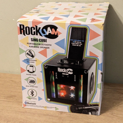 RockJam Singcube karaoke machine 5W rechargeable Bluetooth 2 mics party ...