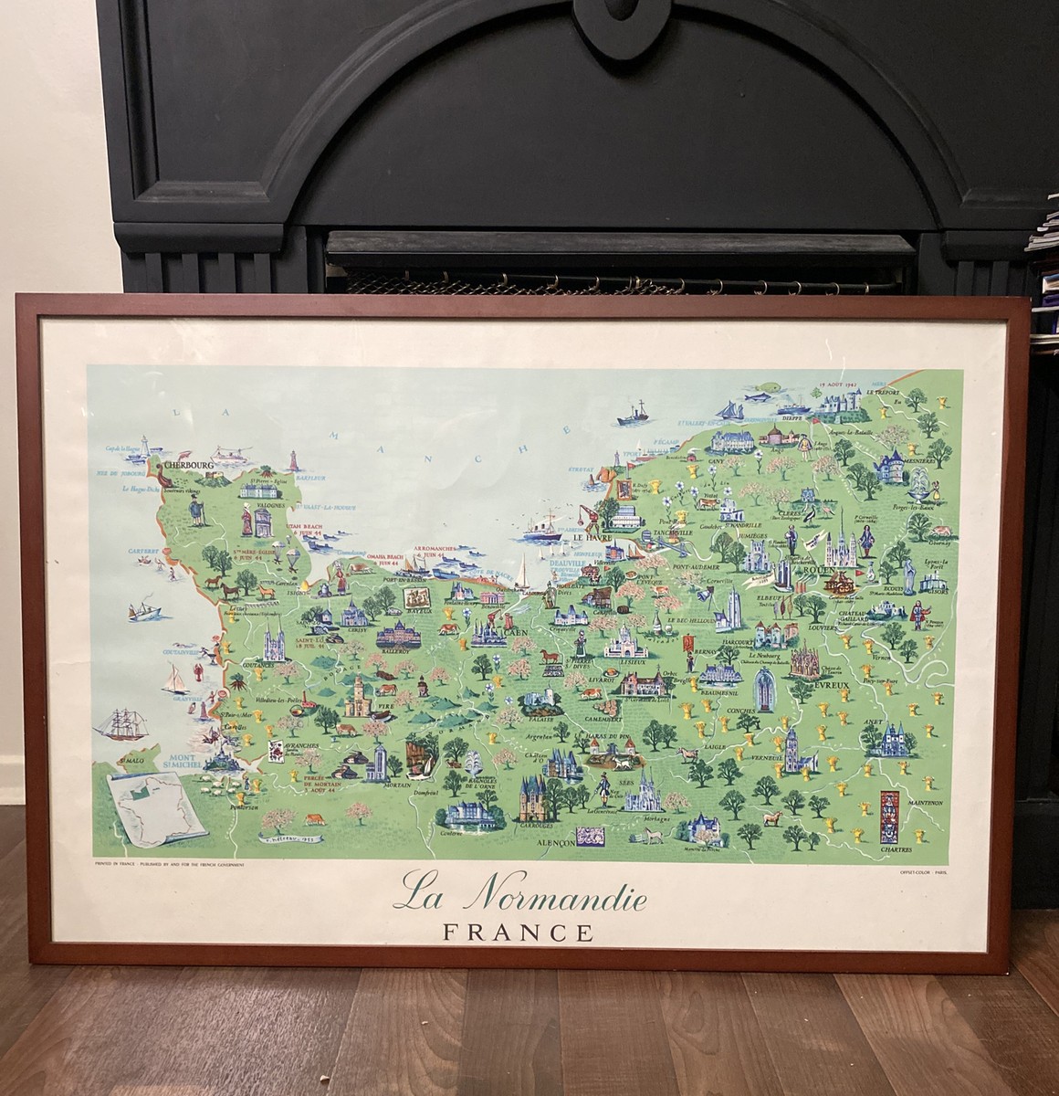 Tourist Map Of Normandy France 1955 Tourist Map Map