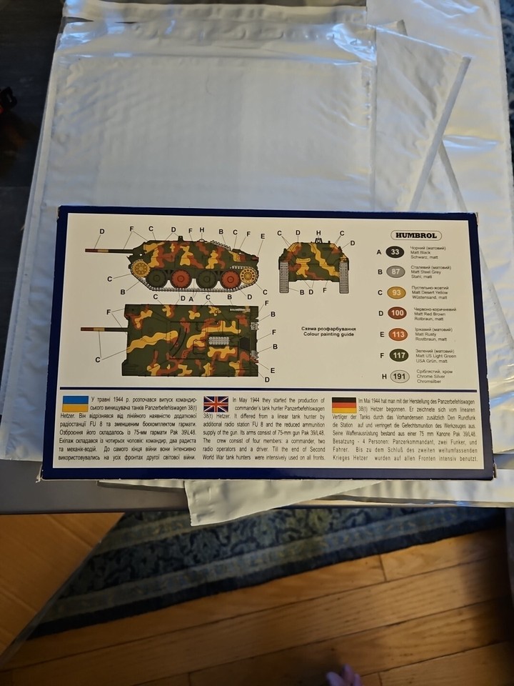 Unimodel 358 - 1/72 Hetzer-Sarr Tank German Hunter WWII Plastic Model ...