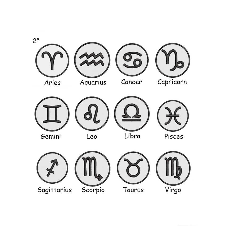 Zodiac Sign Patch Embroidered Iron-On Applique for Clothes, Astrology Horoscope | eBay