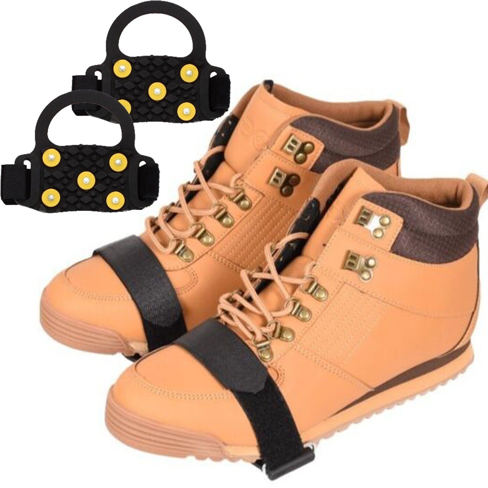 UNIVERSAL ICE NO SLIP SNOW SHOE SPIKES GRIPS CLEATS QUALITY CRAMPONS ...