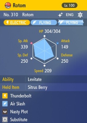 Pokemon Scarlet and Violet 6iv Shiny Max EV Rotom-Fan | eBay