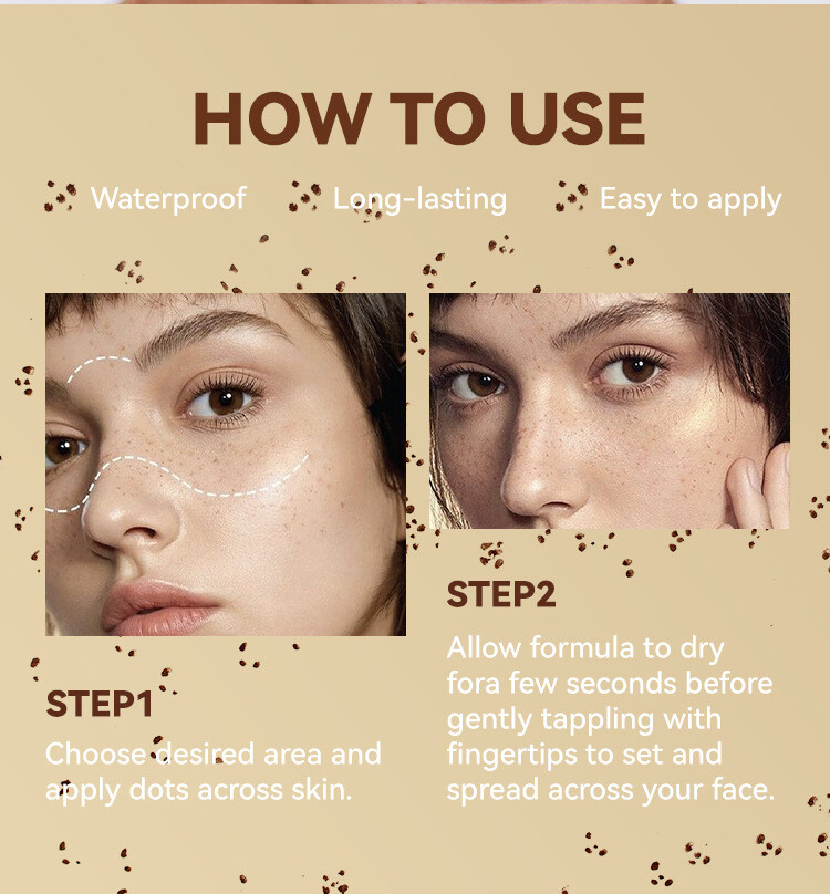 Faux Freckle Pen Stamp Waterproof 4 Colors Natural Soft Dot Sunkissed ...