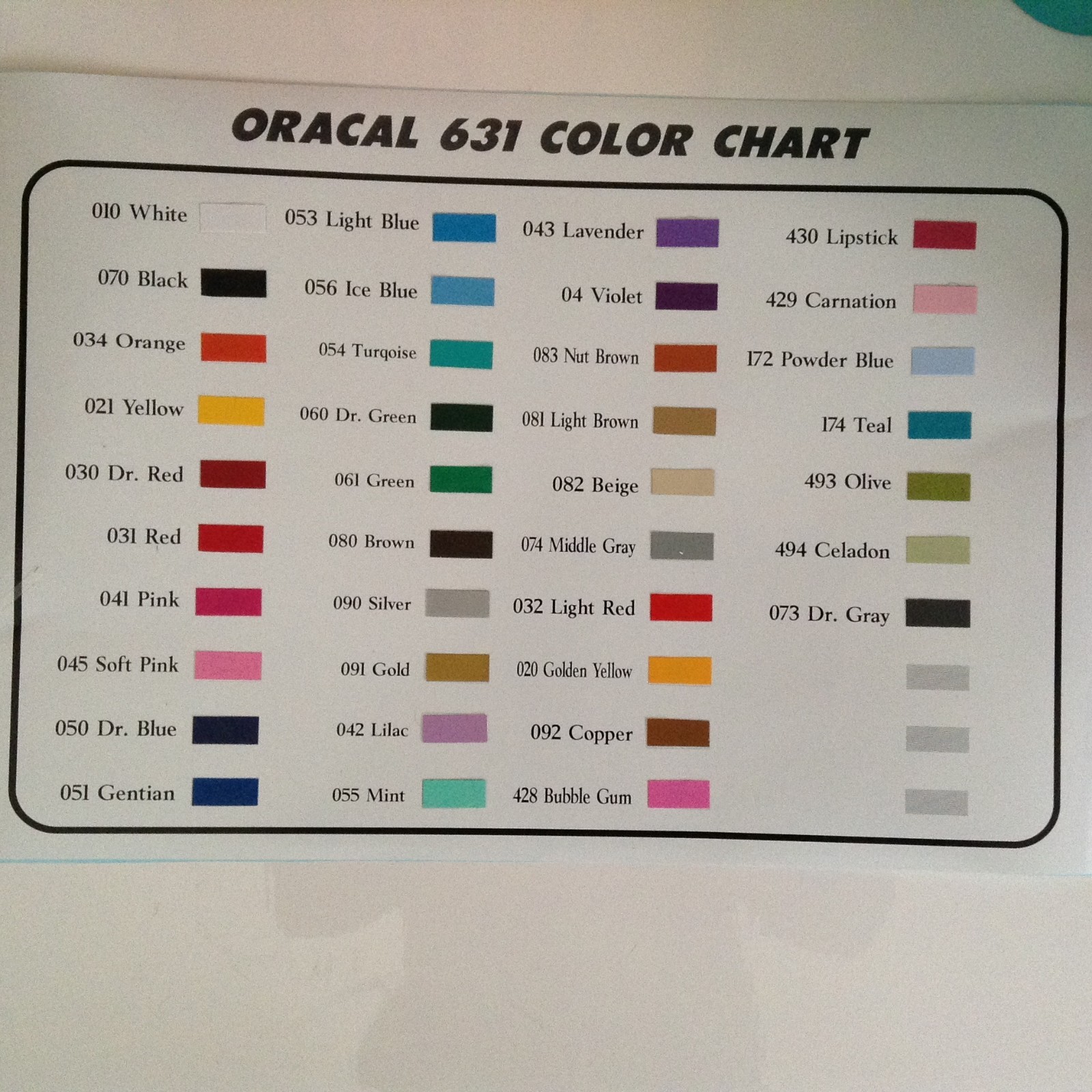 10 rolls 12" Oracal 631 Matte Colors Vinyl Sign & Craft by precision62 ...