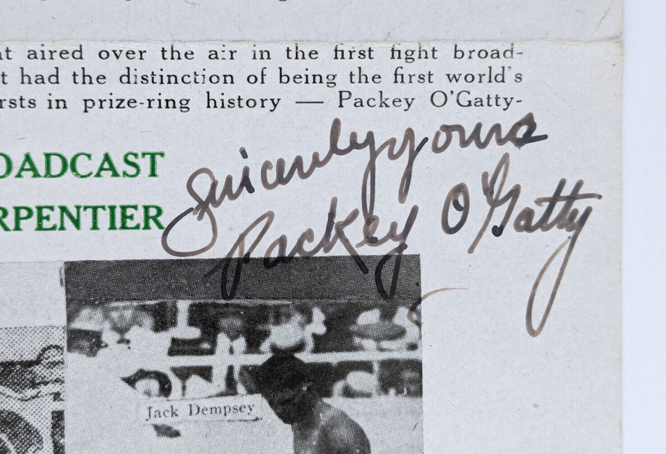 Boxer Packey O'Gatty Signed Autographed Photo Print And Brochure ...