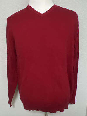 Grayson & Dunn Mens Red Vneck Pullover Sweater 100% Cotton XL | eBay