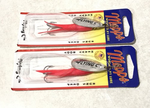 (2) Mepps Flying C Spinner FLO PINK SILVER 5/8oz Salmon Steelhead ...