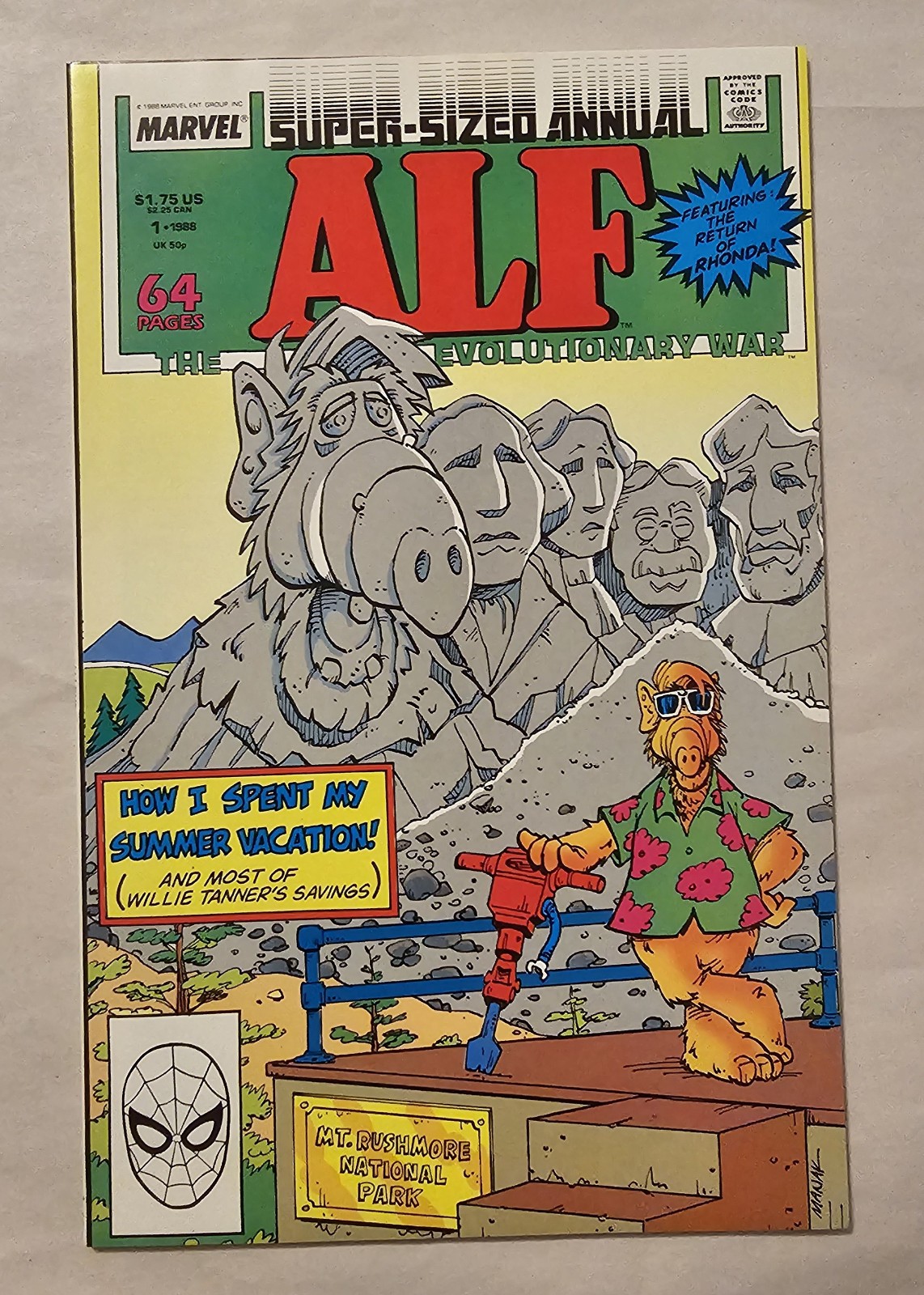 ALF Super-Sized Annual #1 Marvel Comics 1988 Mylar Bagged, Boarded, and ...