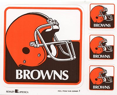 VINTAGE CLEVELAND BROWNS TEAM ISSUED STICKER STICKERS 1980'S -90'S NFL ...