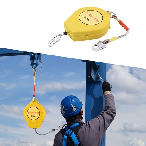 Self Retracting Lifeline, 65FT / 20M Retractable Safety Lanyard, Fall ...