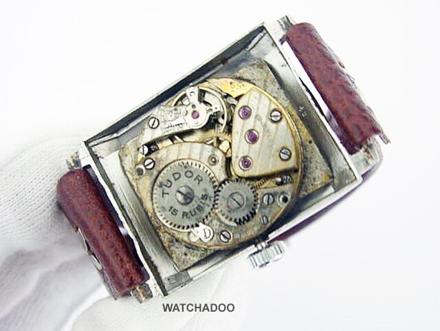 Early Elegant Vintage 1930s Rolex Tudor Art Deco Rectangular Steel Tank ...