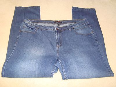 Sequel Size 18 Womens Cotton Stretch 5-Pocket Blue Distressed Jeans Eur ...