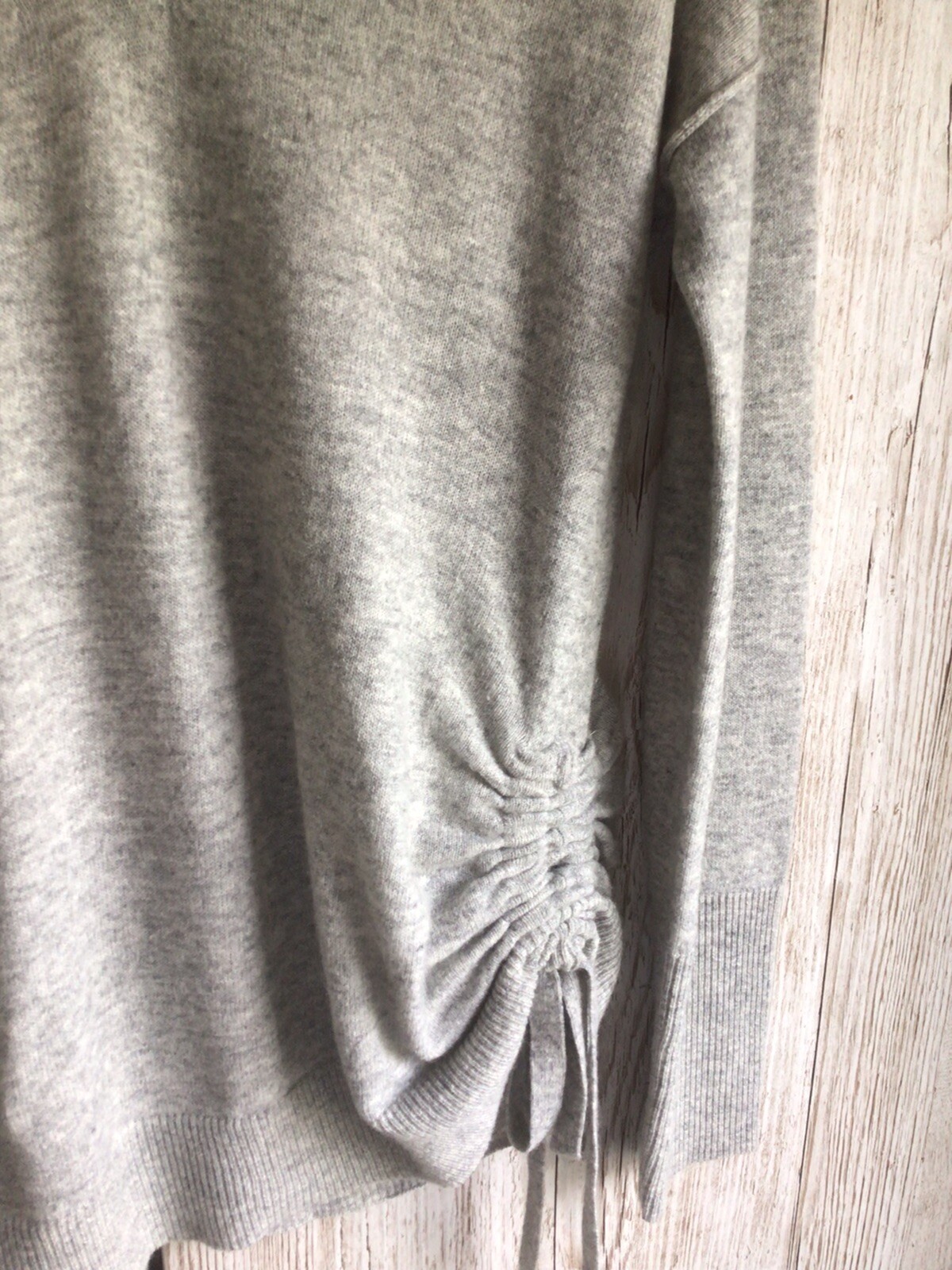 JIGSAW Pale Grey V NECK Draw String Side JUMPER Size XS | eBay