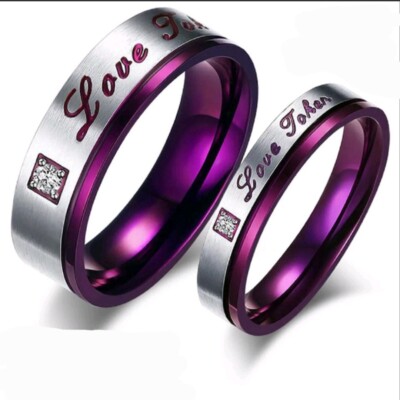 Promise Ring "Love Token" Comfort Fit Wedding Band Engagement Silver US ...
