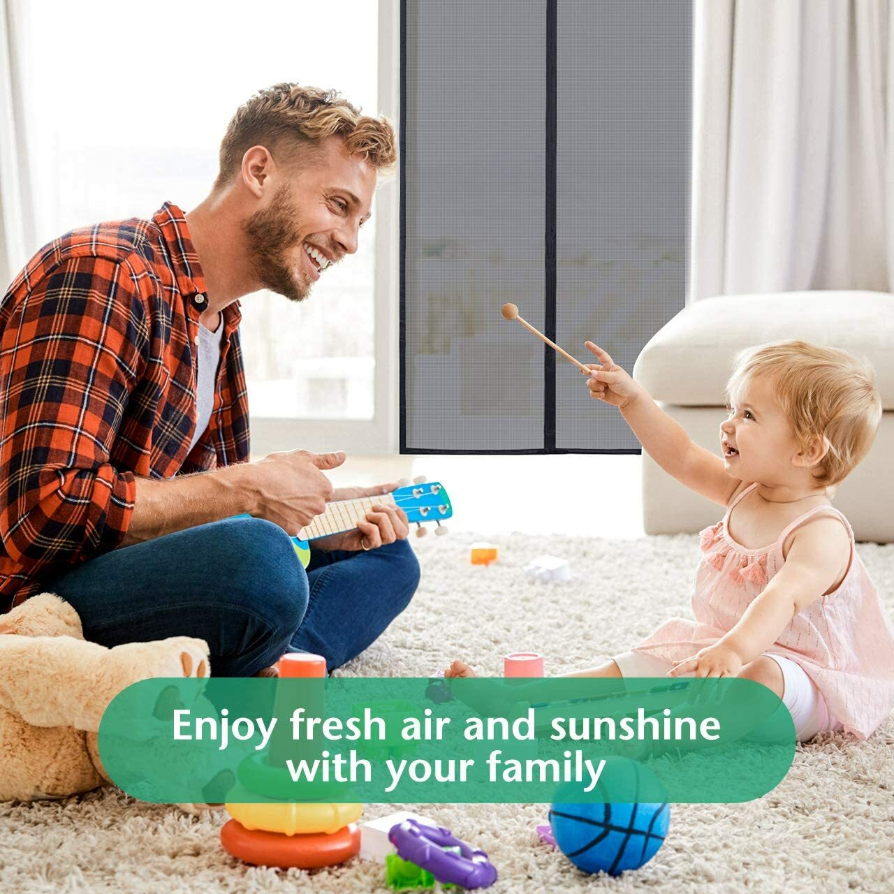 Magnetic Door Fly Screen Magic Protection Curtain Mesh Bug Insect ...