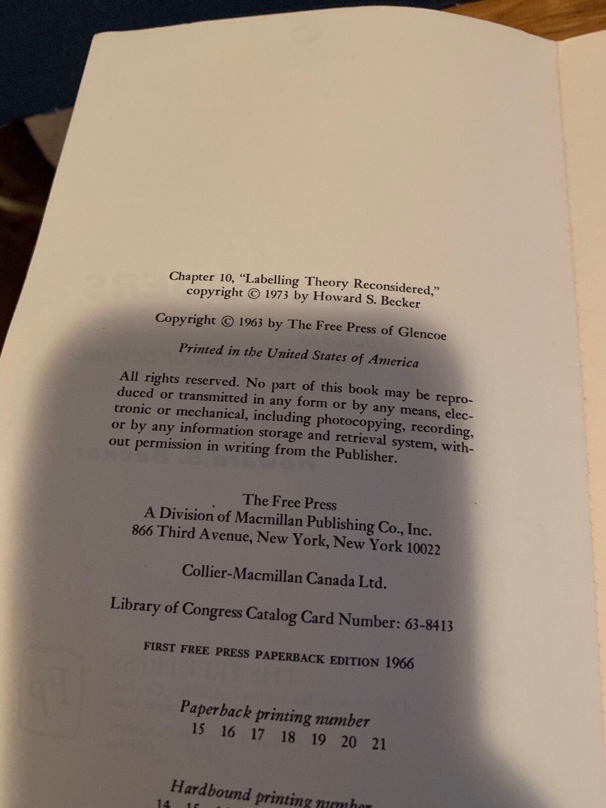 Outsiders: Studies in the Sociology of Deviance by Howard S. Becker ...