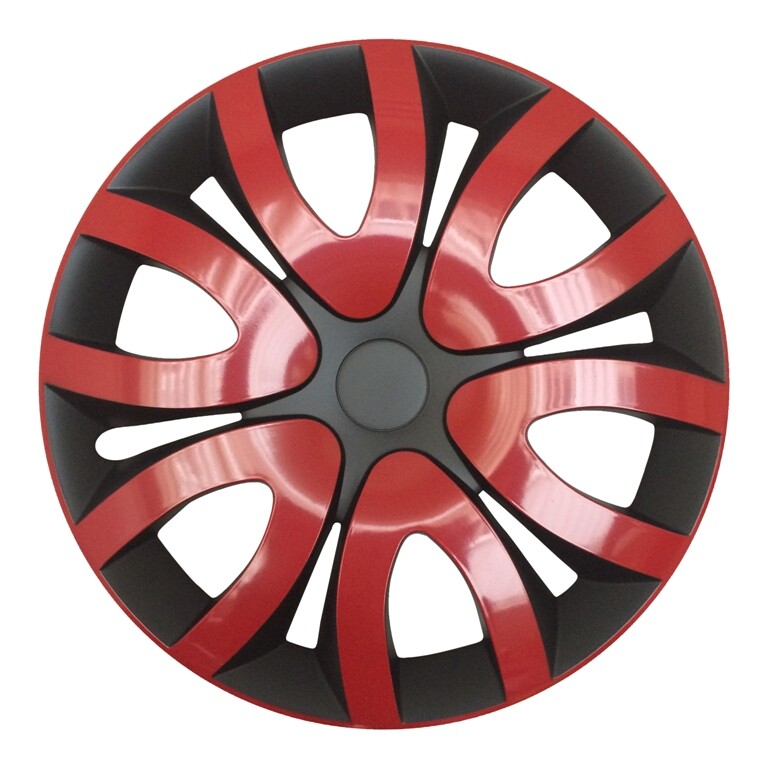 Wheel covers "Mika" 15 INCH #37 in Red Black 4x PREMIUM DESIGN Hubcaps ...