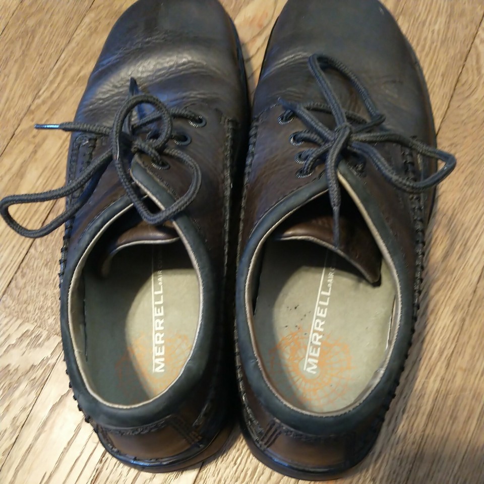 NICE Merrell World Vue Shoes Men 11.5 M Oxford Leather Brown Lace Up ...