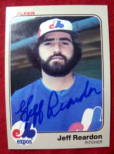 JEFF REARDON SIGNED 1983 FLEER MONTREAL EXPOS baseball card AUTOGRAPH ...