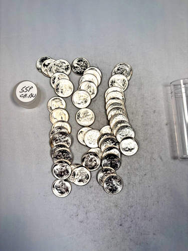 1955P Roosevelt Dimes 90% SILVER Brilliant Uncirculated 50 Coin $5 BU ...
