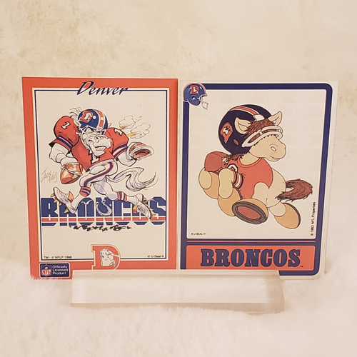 Two Vintage 80s Vending Machine Stickers Broncos NFL | eBay