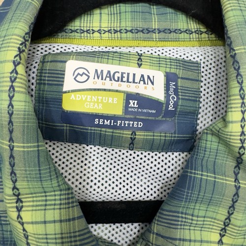 Magellan Shirt Mens XL Casual Button Up Green Adventure Wear Mag Cool ...