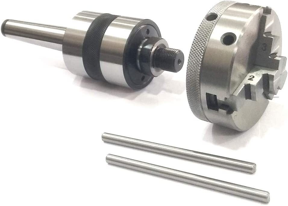 Revolving Center Shank MT-1,2,3,4 +3 Jaw Self Centering Chuck thread ...