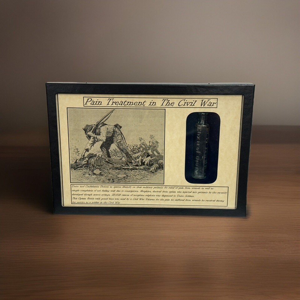 Authentic Civil War Empty Elixir of Opium Bottle in Display Case and ...