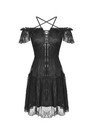 DARK IN LOVE Women Gothic Off-The-Shoulder Lace Pentagram Short party ...