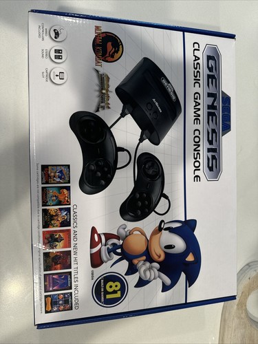 SEGA Genesis Classic Black Game Console with 81 Preloaded Games and ...