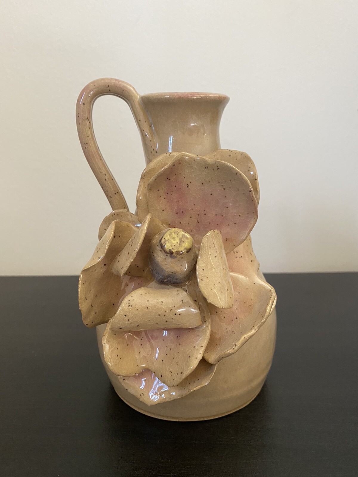 Maness Pottery North Carolina Vase with Flower Signed Kin 1999 | eBay