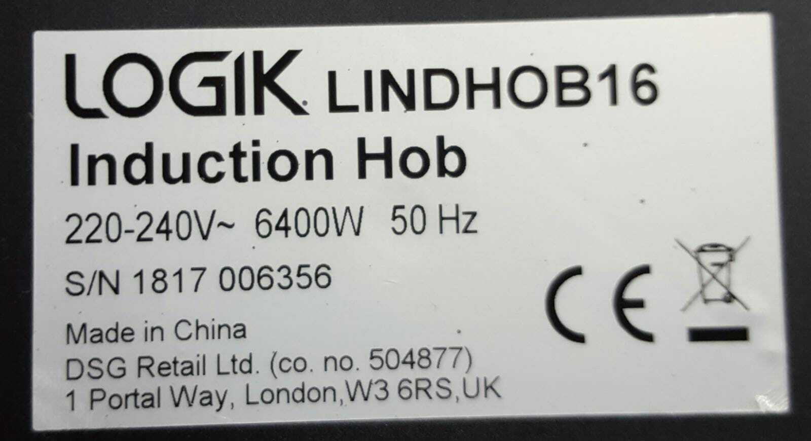 Logik LINDHOB16 60cm 4 Zones Electric Induction Hob - Black for sale ...