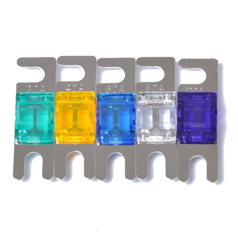 5Pcs/Set 30/40/60/80/100A Nickel Plated Auto Car Stereo 32V ANL Fuses ...