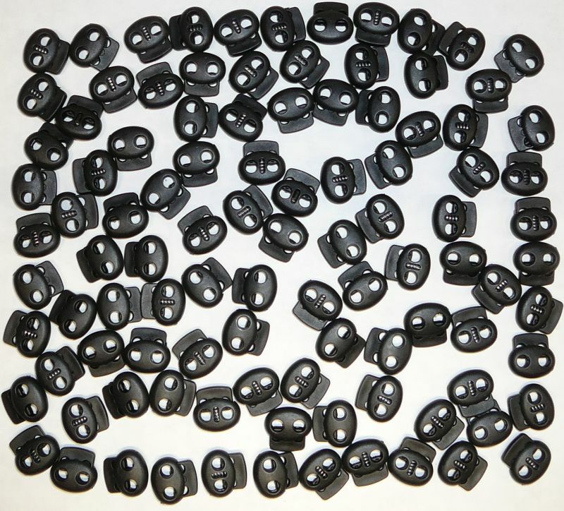 100 1/8" Face Mask Adjusters Spring Cord lock Barrel String Toggle ...