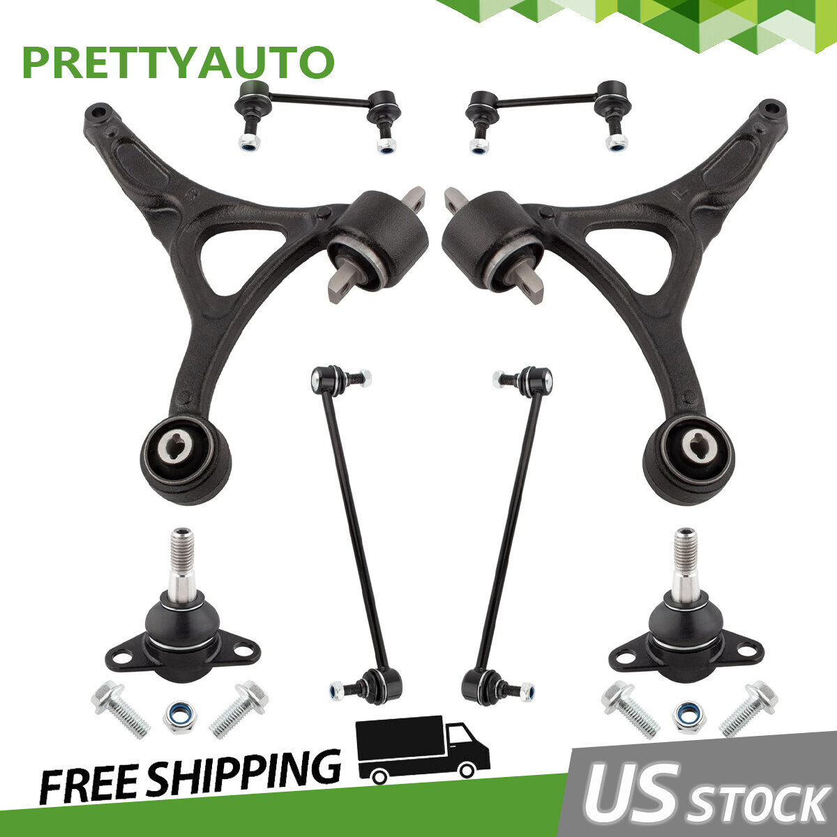 Front Lower Control Arm Ball Joint & Sway Bar Links Kit for 2003-2014 ...