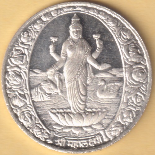 HINDU SILVER TOKEN OF SHREE MAHALAXMI 10 GRAMS RARE COIN | eBay