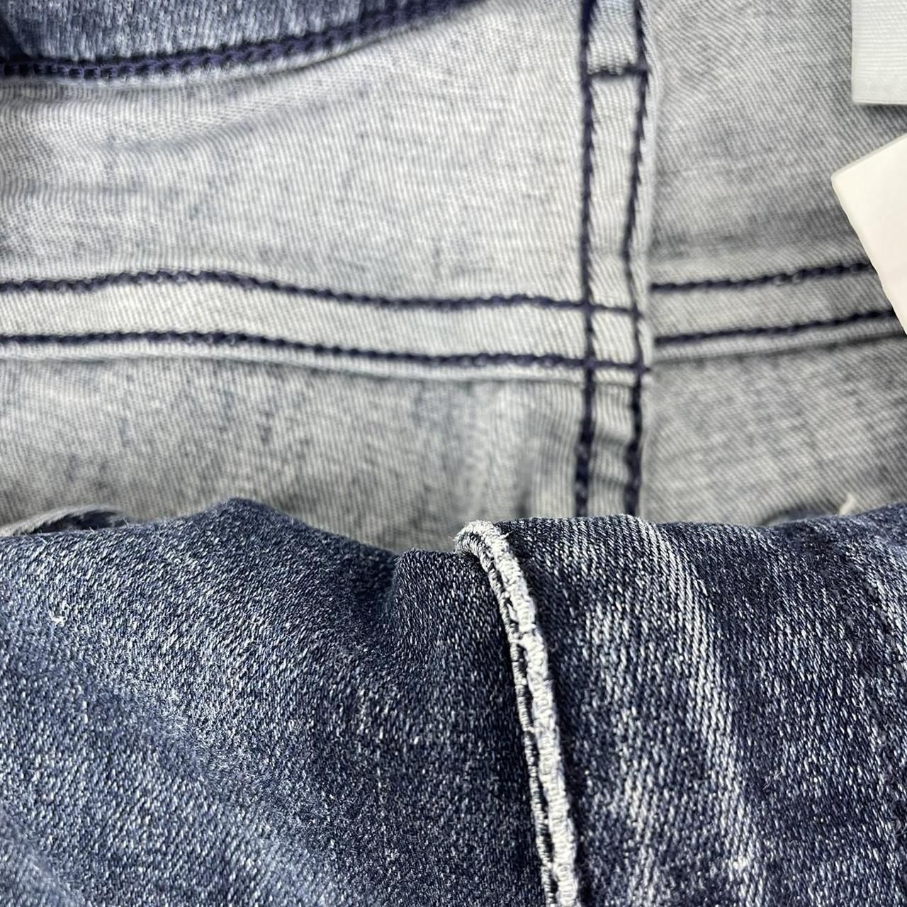 H&M LIGHT NAVY SKINNY JEANS HIGH WAIST STRETCH ACID WASHED LOOK Y2K UK ...