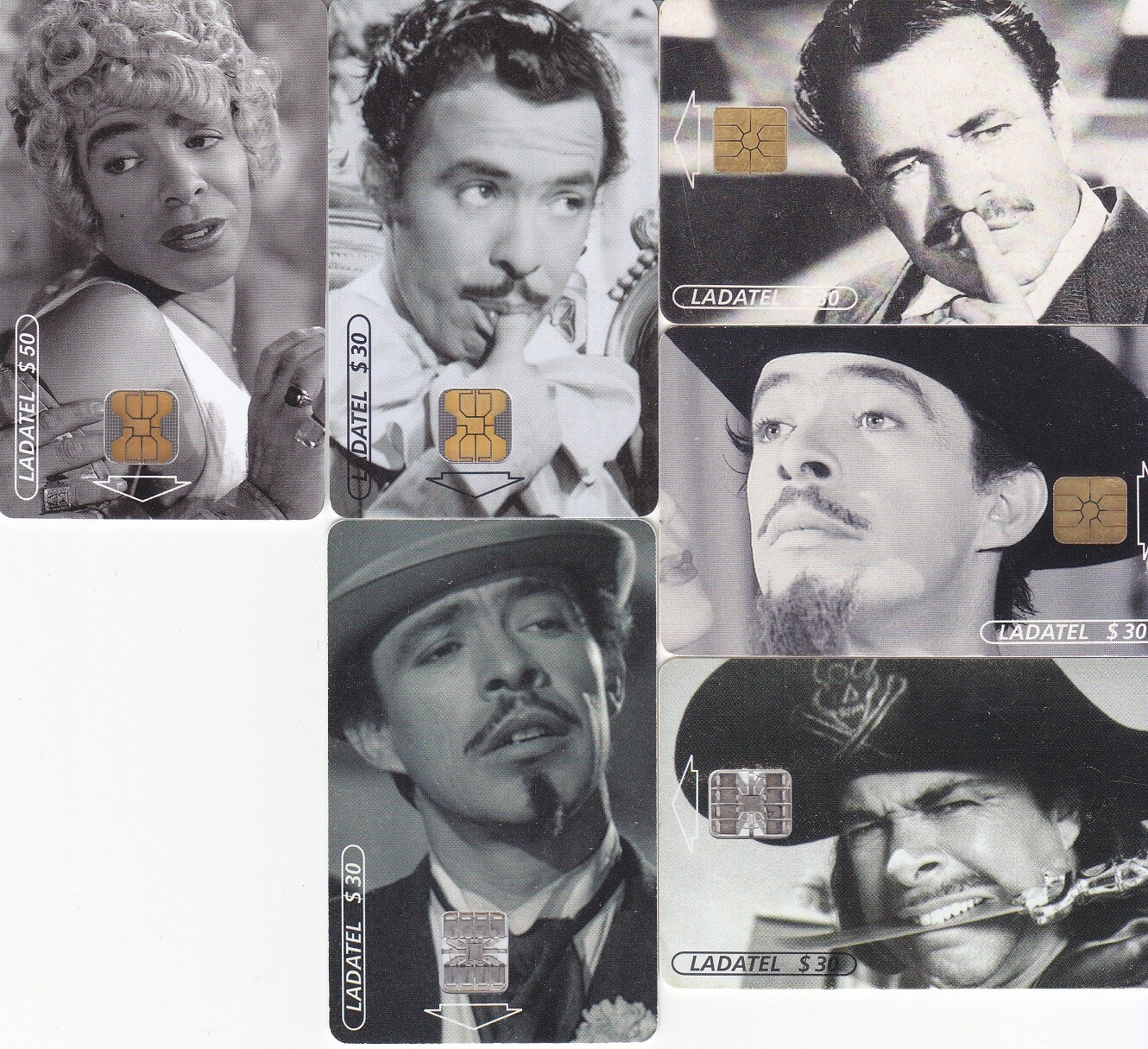 TELMEX LADATEL Phone card set of 6 Gestos de TINTAN movie actor | eBay