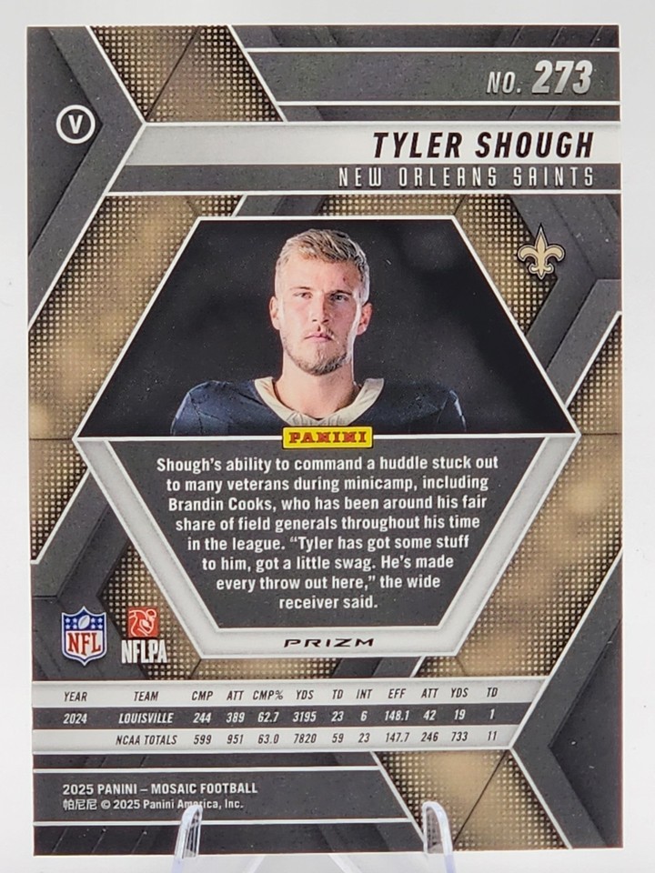 2025 Panini Mosaic Tyler Shough Rookie RC Blue Scope Prizm Variation ...