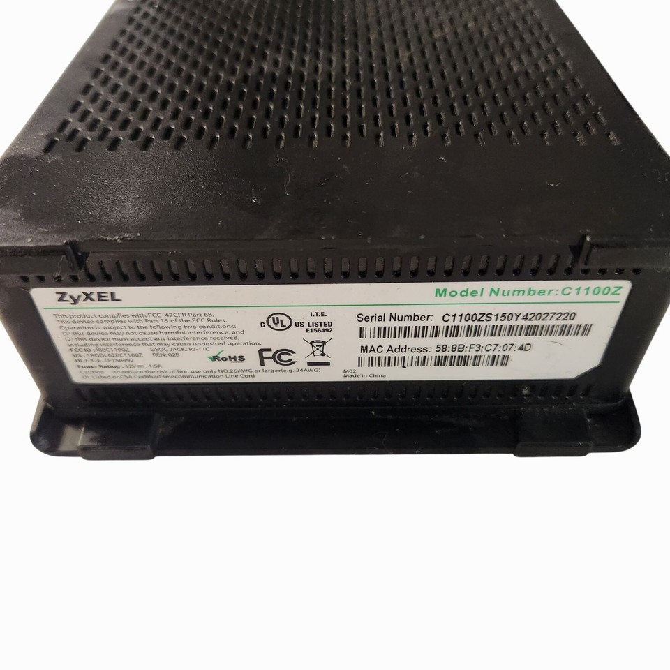 CenturyLink router modem ZyXEL C1100Z DSL Wi-Fi Ethernet USB Ports ...
